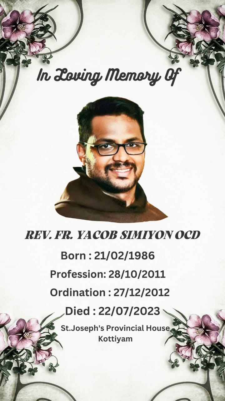 Passing of Rev. Fr. Yacob Simiyon OCD - SKP